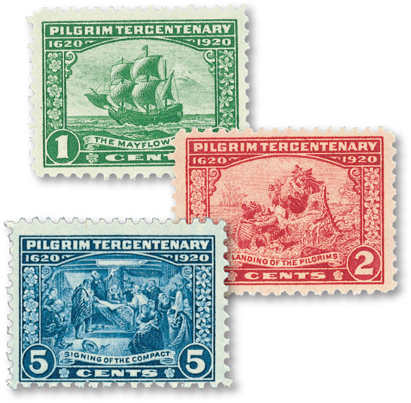 YS1920C - 1920 Complete Commemoratives, 3 stamps - Mystic Stamp Company