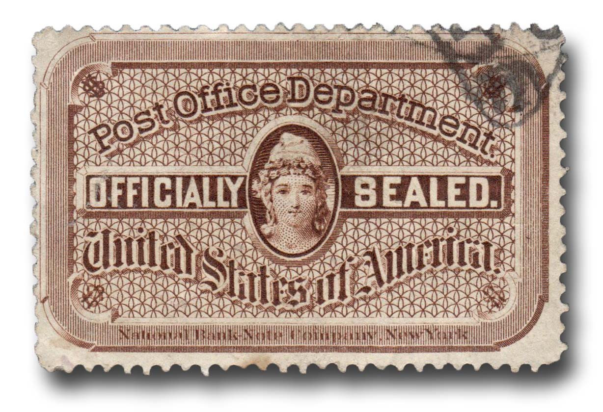 OX1 - 1877 Post Office Seal - silk paper, perf 12, engineered brown ...