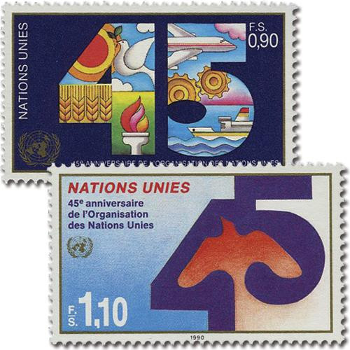 UN577-78 - 1990 United Nations 45th Anniversary - Mystic Stamp Company
