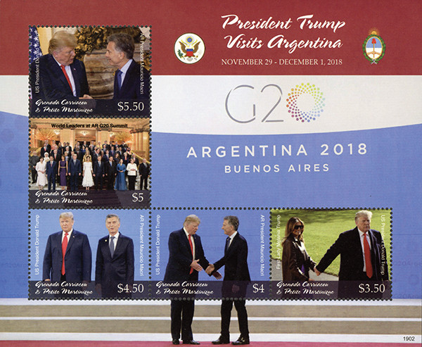 MFN028 - President Trump Visiting Foreign Countries, set of 50 stamps ...