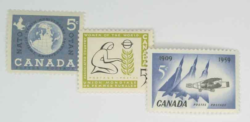 383-85 - 1959 Canada - Mystic Stamp Company