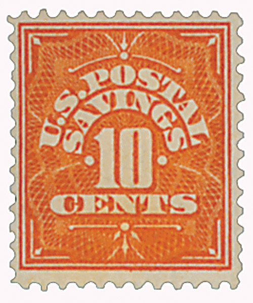 PS1 offer - 1911 10c Postal Savings, orange, watermark - Mystic Stamp ...