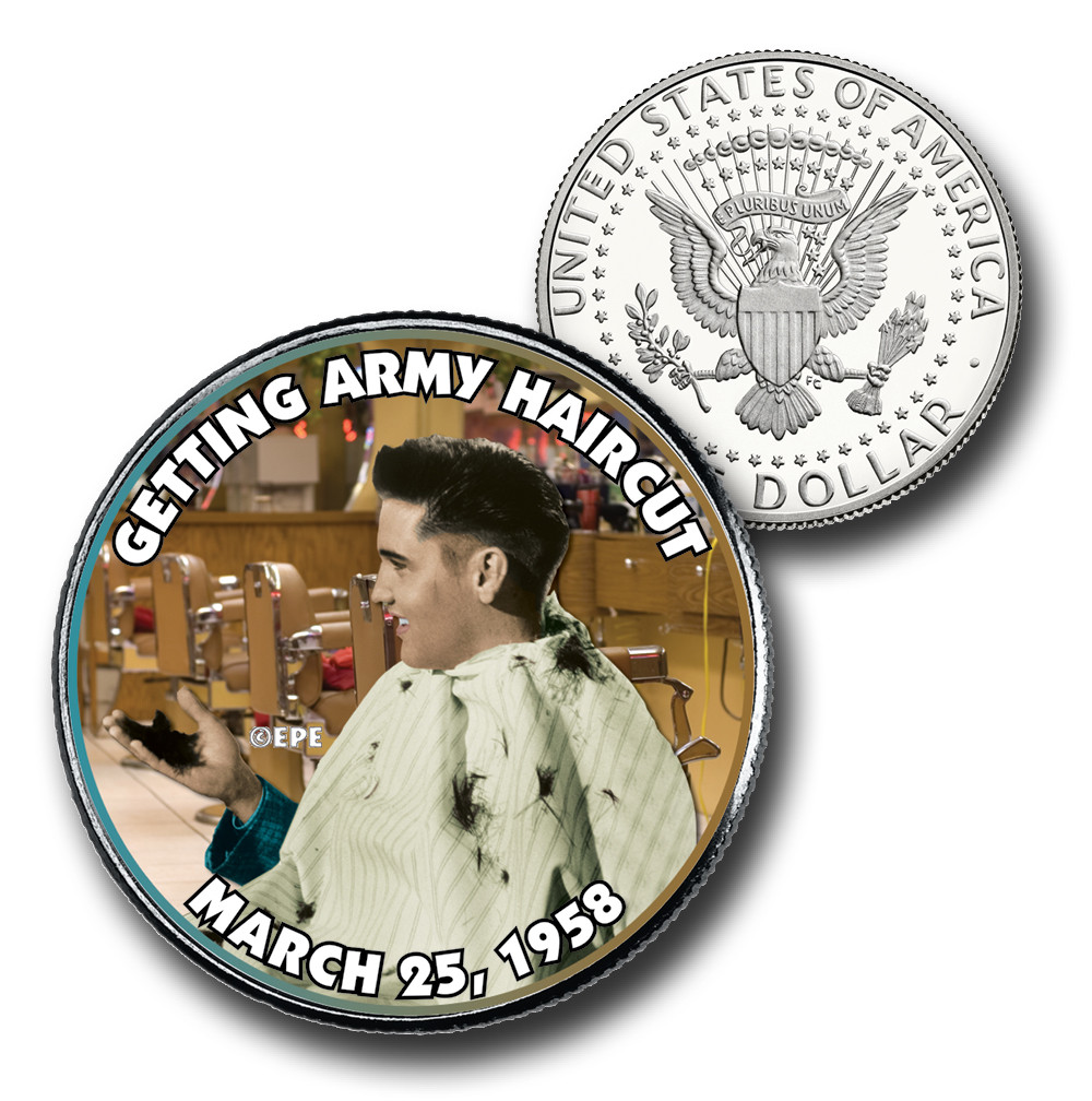 CNS1095 - Elvis Presley "Getting Army Haircut" US Half Dollar ...