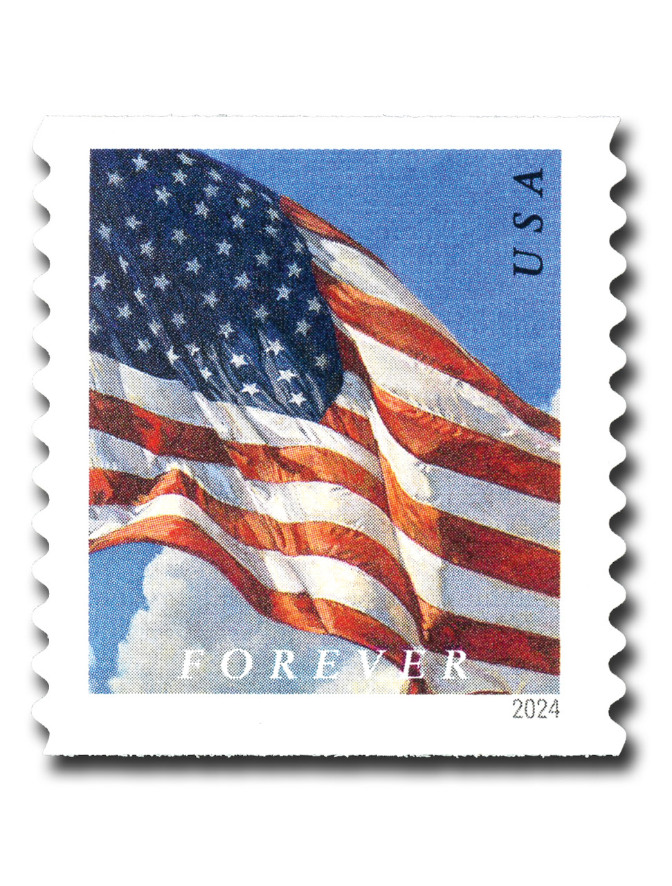 5878 - 2024 First-Class Forever Stamp - Flags: Flag with Blue Sky at ...