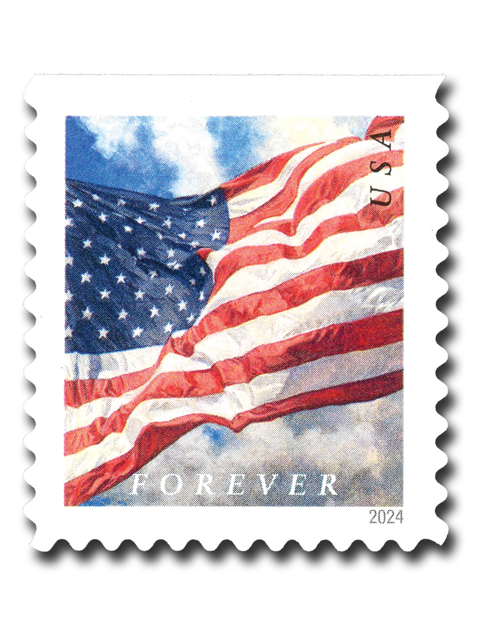 5888 - 2024 First-Class Forever Stamp - Flags: Flag with Blue Sky and ...