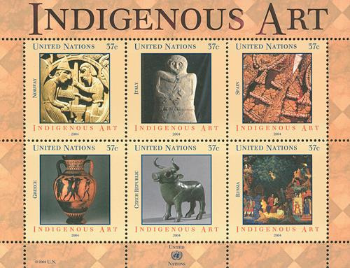 UN862 - 2004 Indigenous Art, 6 stamps - Mystic Stamp Company