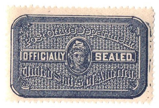 OX13a - 1907 Post Office Seal - watermark, seal of U.S., blue - Mystic ...
