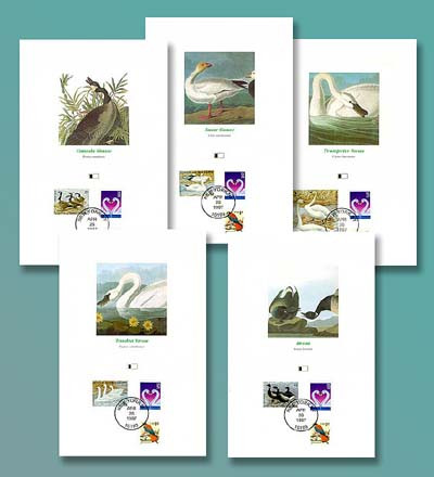 59545 - 1997 Audubon Set of 5 Pfcd with Album - Mystic Stamp Company