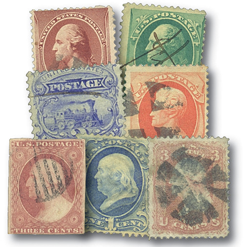 M1 - 1853-1883, 135 Years Old, 7 stamps, Used - Mystic Stamp Company