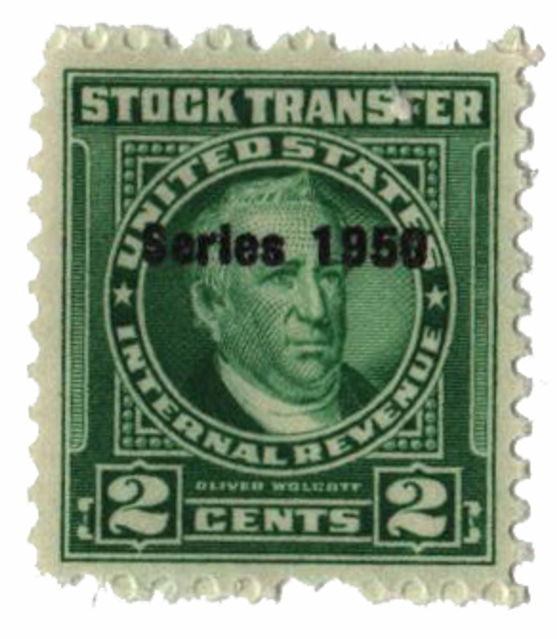 RD314 - 1950 2c Stock Transfer Stamp, bright green, watermark, perf 11 ...
