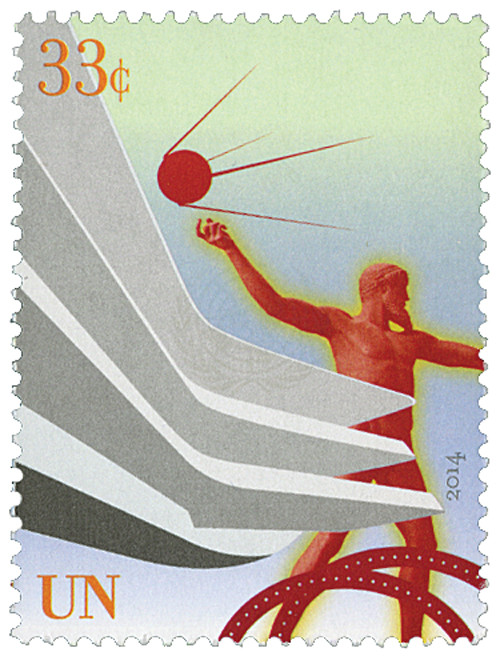 UN1088 - 2014 33c Statue and Satellite - Mystic Stamp Company
