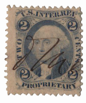 R13e - 1862-71 2c US Internal Revenue Stamp - proprietary, ultra ...