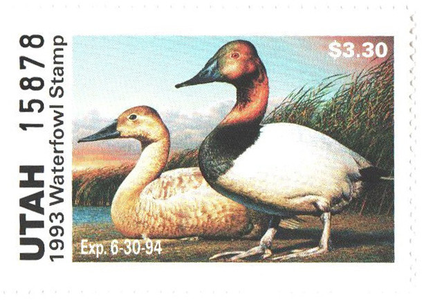 SDUT8 - 1993 $3.30 Utah State Duck Stamp - Mystic Stamp Company