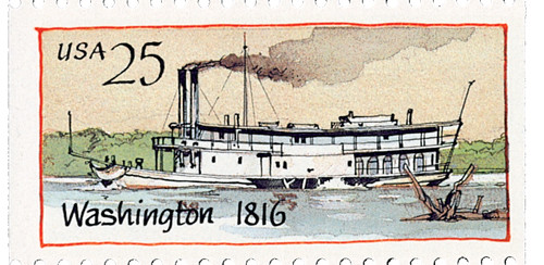 2408 - 1989 25c Steamboats: Washington 1816 - Mystic Stamp Company