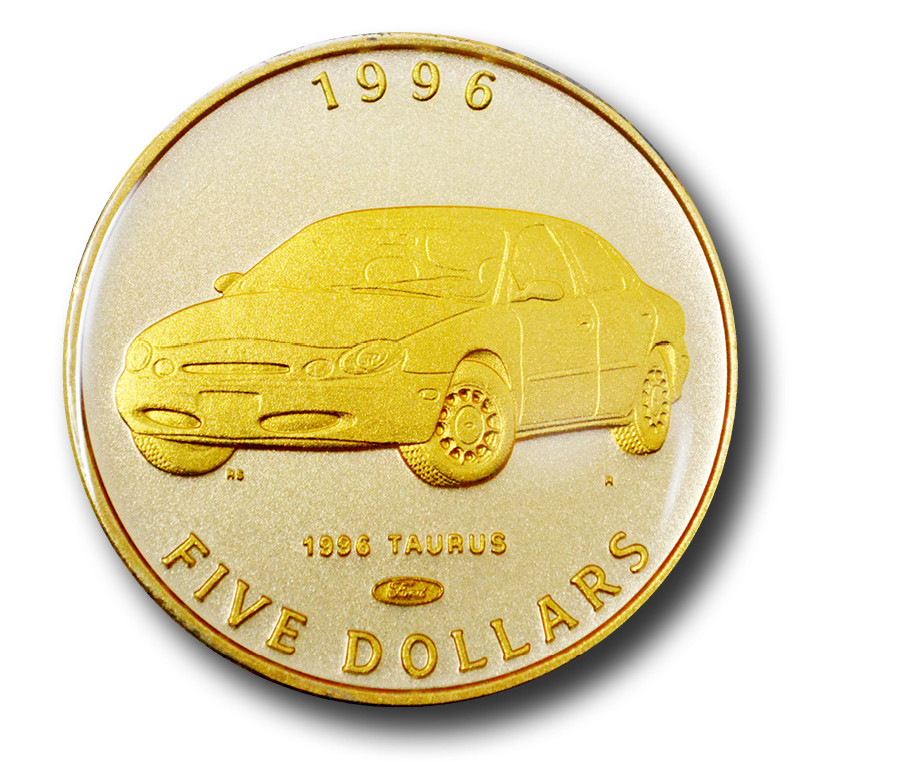 4541391 - 1996 $5 Gold & Silver Taurus - Mystic Stamp Company
