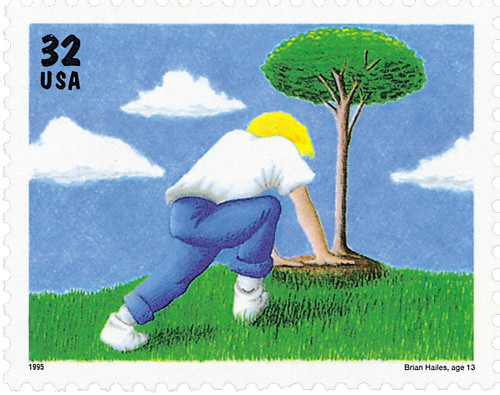 2953 - 1995 32c Kids Care About the Environment: Tree Planting - Mystic ...