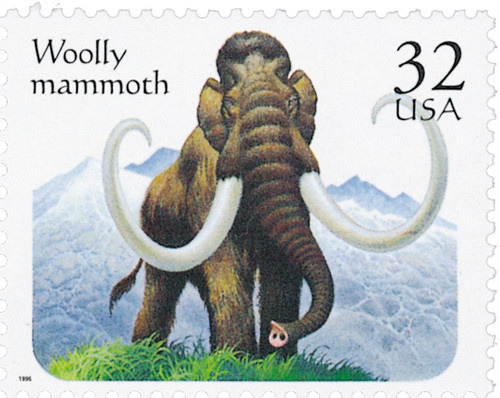 3078 - 1996 32c Prehistoric Animals: Woolly Mammoth - Mystic Stamp Company