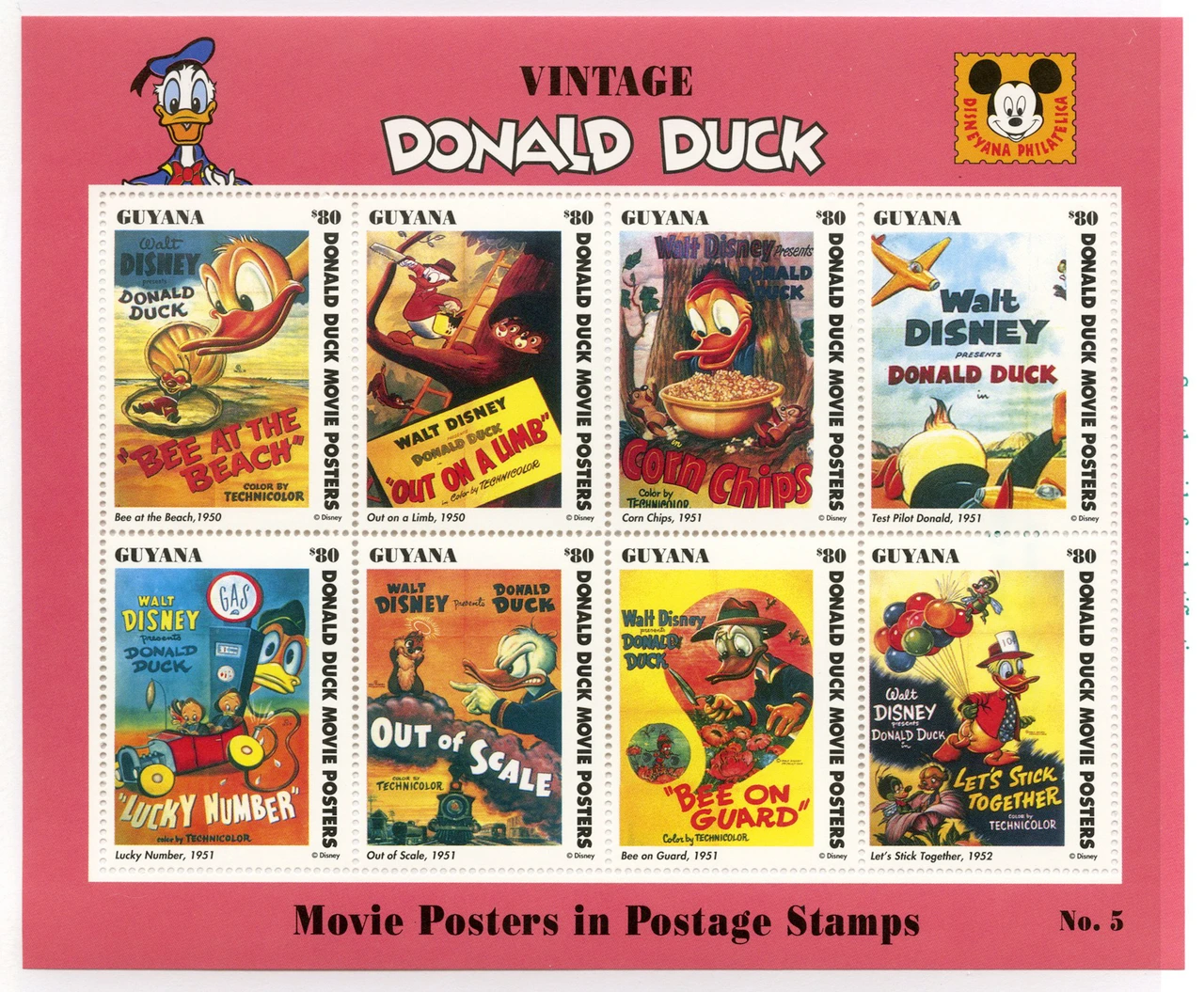 MDS357F - 1993 Disney Movie Posters - Donald Duck, Mint, Sheet of 8 ...