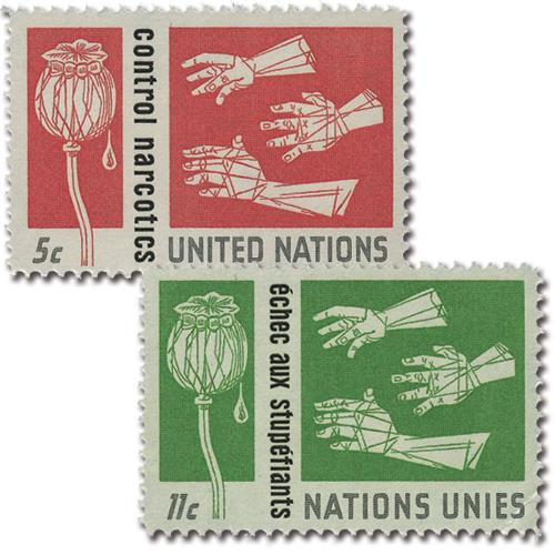 UN131-32 - 1964 Narcotics control - Mystic Stamp Company