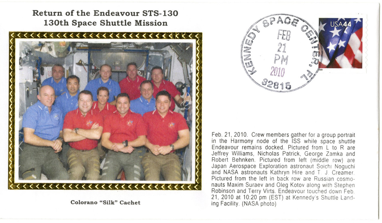 STS130R - STS-130 Return Cover - Mystic Stamp Company
