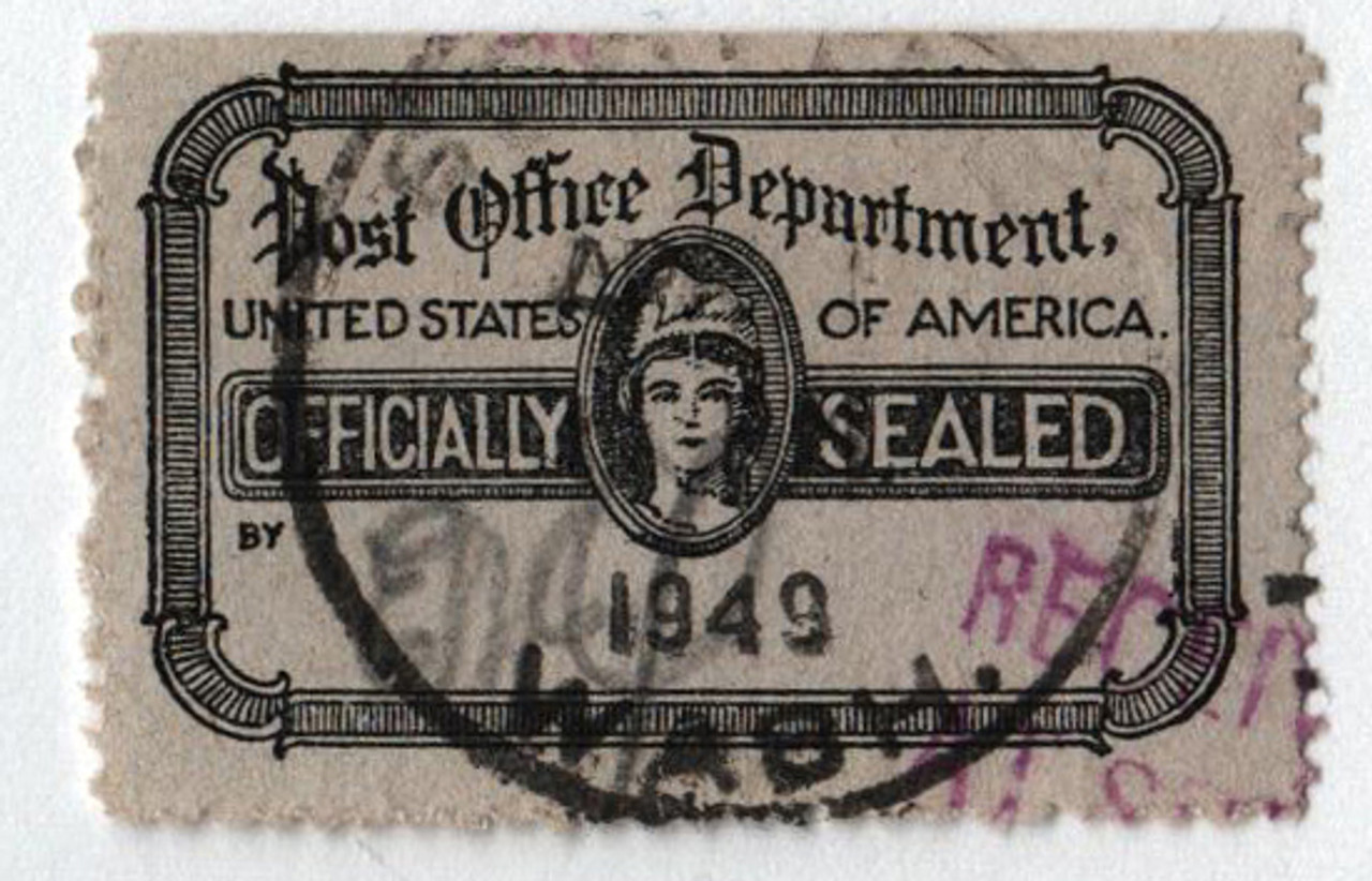 OX29 - 1946 Post Office Seal - gray black - Mystic Stamp Company OX29 - 1946 Post Office Seal - gray black - Mystic Stamp Company
