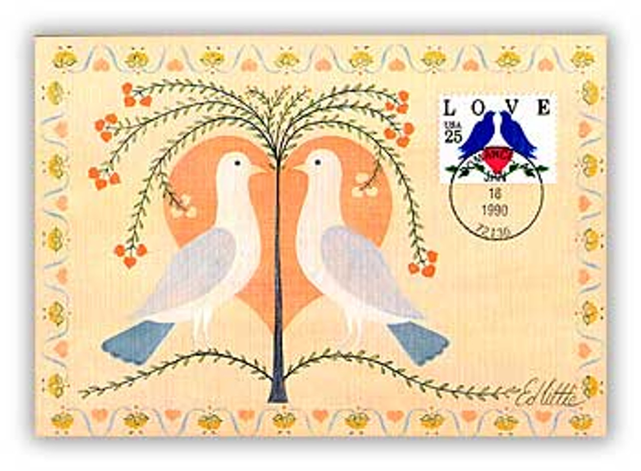 M90 3 1990 25c Love Booklet Maximum Card Mystic Stamp Company