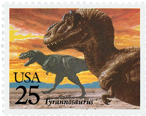 2422 - 1989 25c Prehistoric Animals: Tyrannosaurus Rex - Mystic Stamp ...