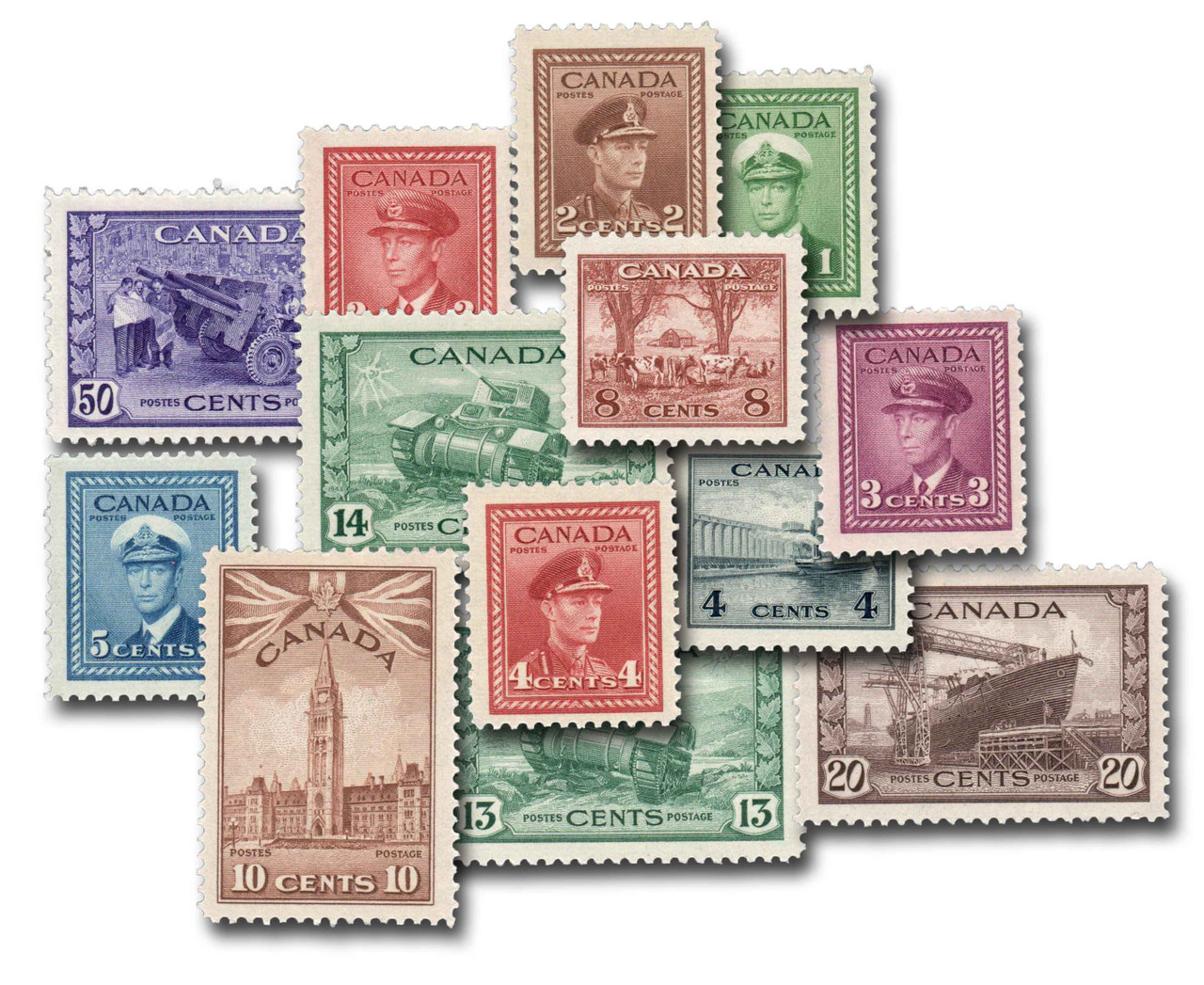 249-61 - 1942-43 Canada - Mystic Stamp Company