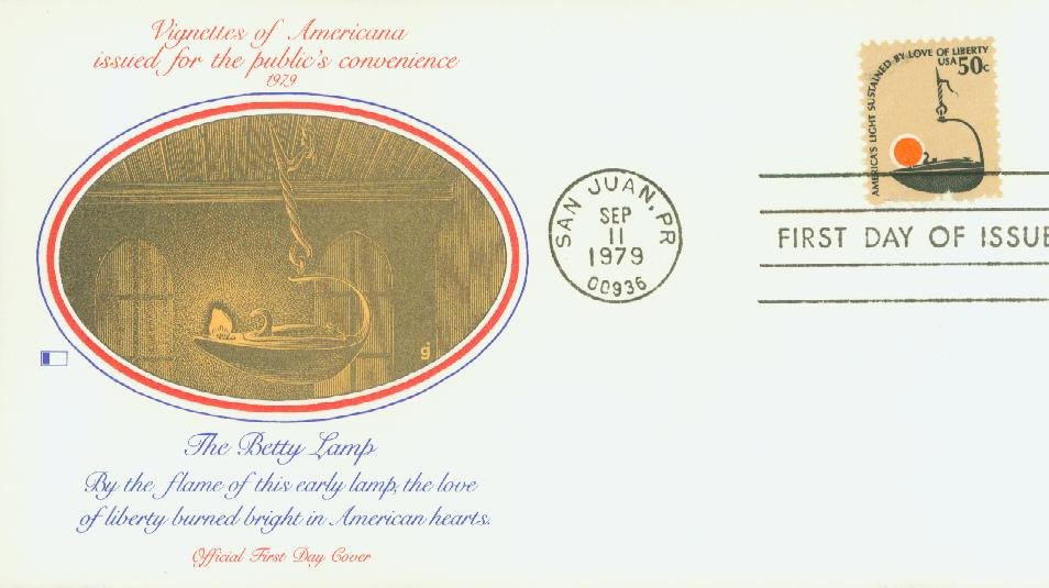 1610c - 1979 $1 Americana Series - Rush Lamp CIA Invert - Mystic Stamp ...