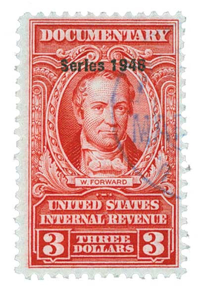 R490 - 1948 5c US Internal Revenue Stamp - watermark, perf 11, carmine ...