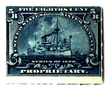 RB28 - 1898 2 1/2c Proprietary Stamp - Rouletted 5 1/2, lake - Mystic ...
