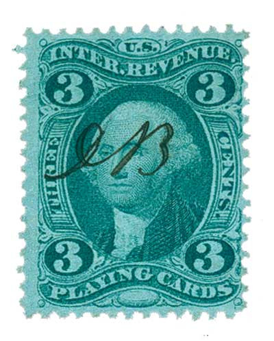 R17 - 1862-71 3c US Internal Revenue Stamp - play cards, old paper ...