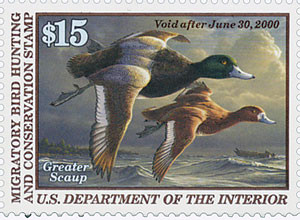 RW4 - 1937 $1.00 Federal Duck Stamp - Scaup Ducks - Mystic Stamp Company