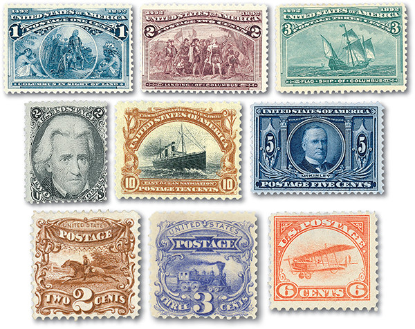 M12316 - Half-Priced US Postage Stamp Special, 9 Stamps Unused and Used ...