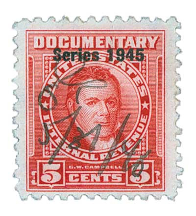 R490 - 1948 5c US Internal Revenue Stamp - watermark, perf 11, carmine ...