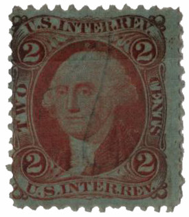 R15e - 1862-71 2c US Internal Revenue Stamp - orange - Mystic Stamp Company