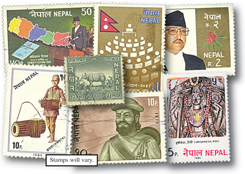 M3542 - Nepal, 200 Different Stamps - Mystic Stamp Company