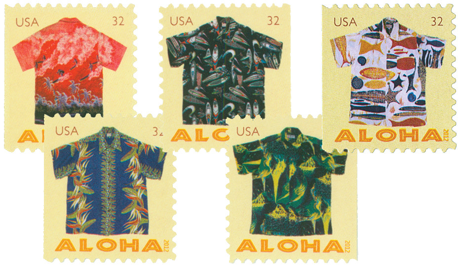 4682-86 - 2012 32c Aloha Shirts, booklet stamps - Mystic Stamp Company