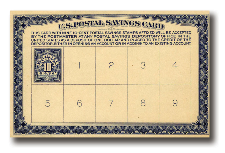 PS4 - 1911 10c Postal Savings, deep blue, watermark - Mystic Stamp Company