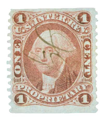 R13b - 1862-71 2c US Internal Revenue Stamp - proprietary, part perf ...