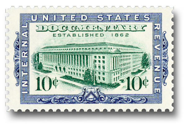 R733 - 1962 10c US Internal Revenue Stamp - Revenue Building, violet ...