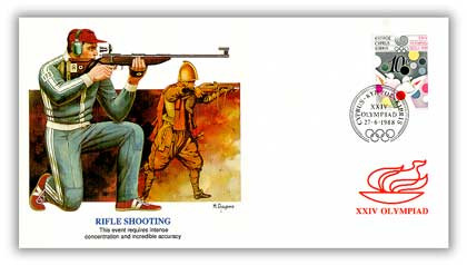 40727 - 1988 Cyprus Olympics 'Rifle Shooting' - Mystic Stamp Company