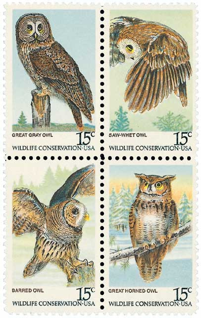 1760-63 - 1978 15c American Owls - Mystic Stamp Company