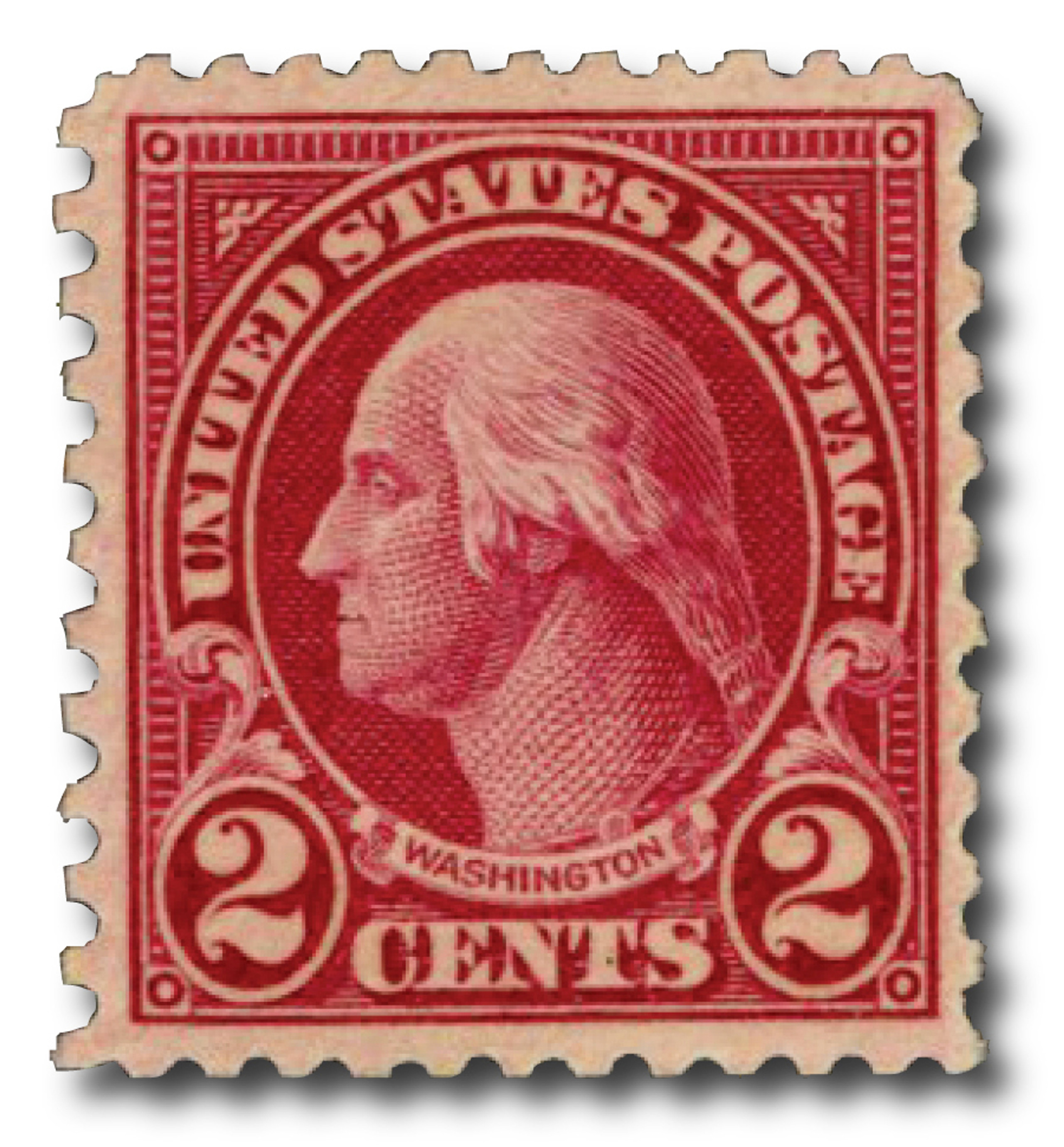 595 - 1923 2c Washington, carmine, perf 11 - Mystic Stamp Company