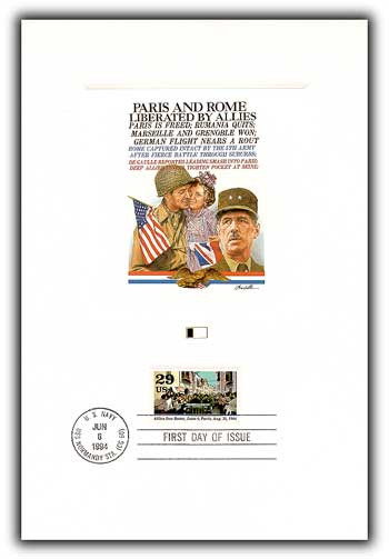 2838f - 1994 29c World War II; Allies Free Rome and Paris - Mystic ...