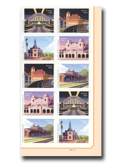 5758-62 - 2023 First-Class Forever Stamps - Historic Railroad Stations ...