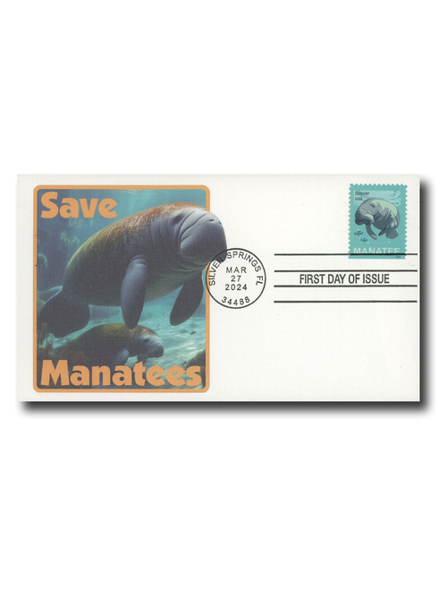 5851 - 2024 First-Class Forever Stamp - Save Manatees - Mystic Stamp ...