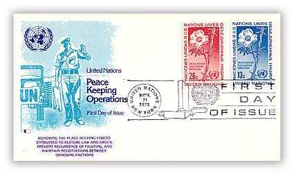 8A266P - 1975 13c/26c United Nations Peacekeeping - Mystic Stamp Company
