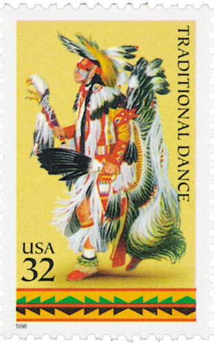 3072-76 - 1996 32c American Indian Dances - Mystic Stamp Company