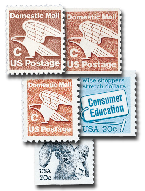 1947 - 1981 20c C-rate Eagle, coil - Mystic Stamp Company